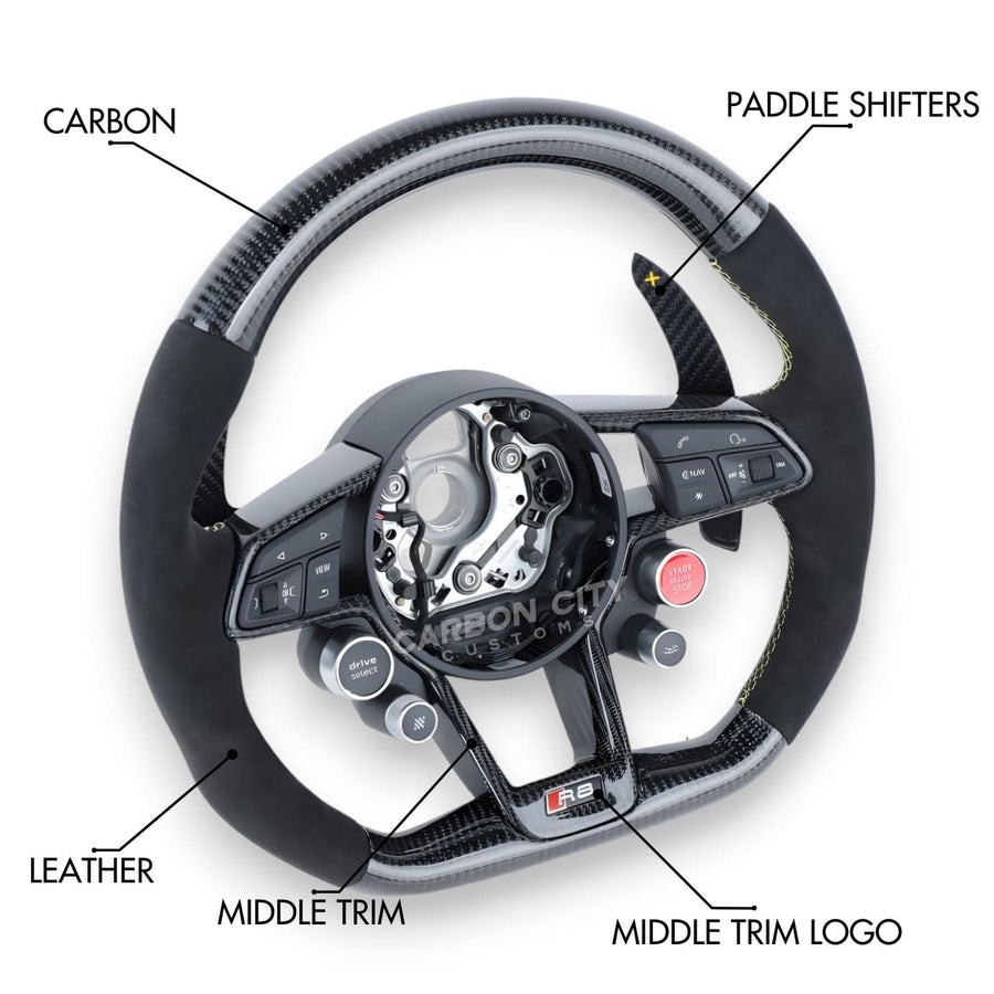 Audi R8/TT Style Customizable Steering Wheel (Fits 2010+ All Models ...
