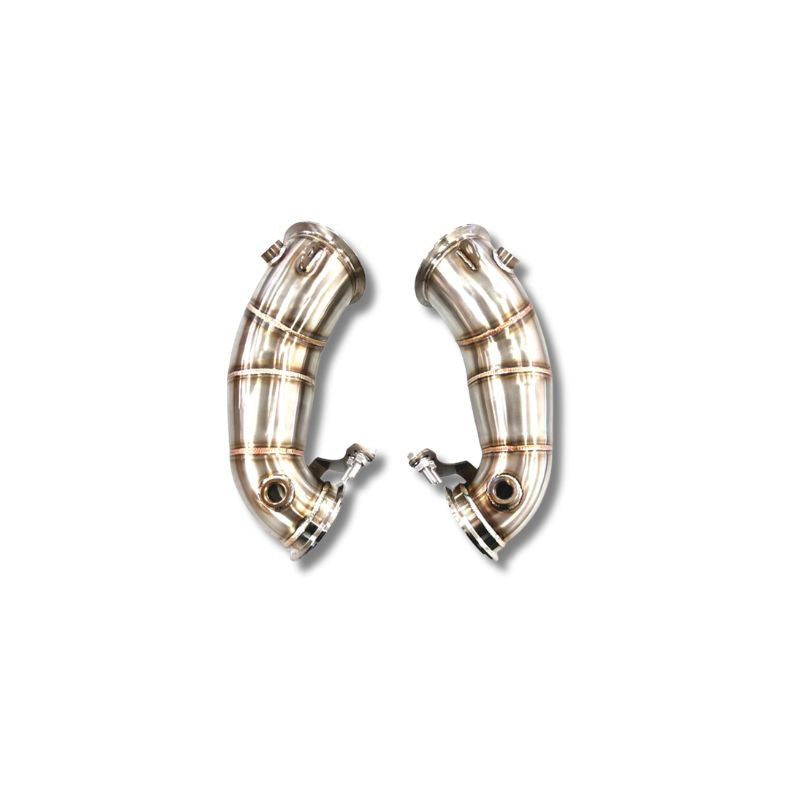 BMW F90 M5 F92 M8 FAT BOY PRIMARY CATLESS DOWNPIPES – OPEN THROTTLE